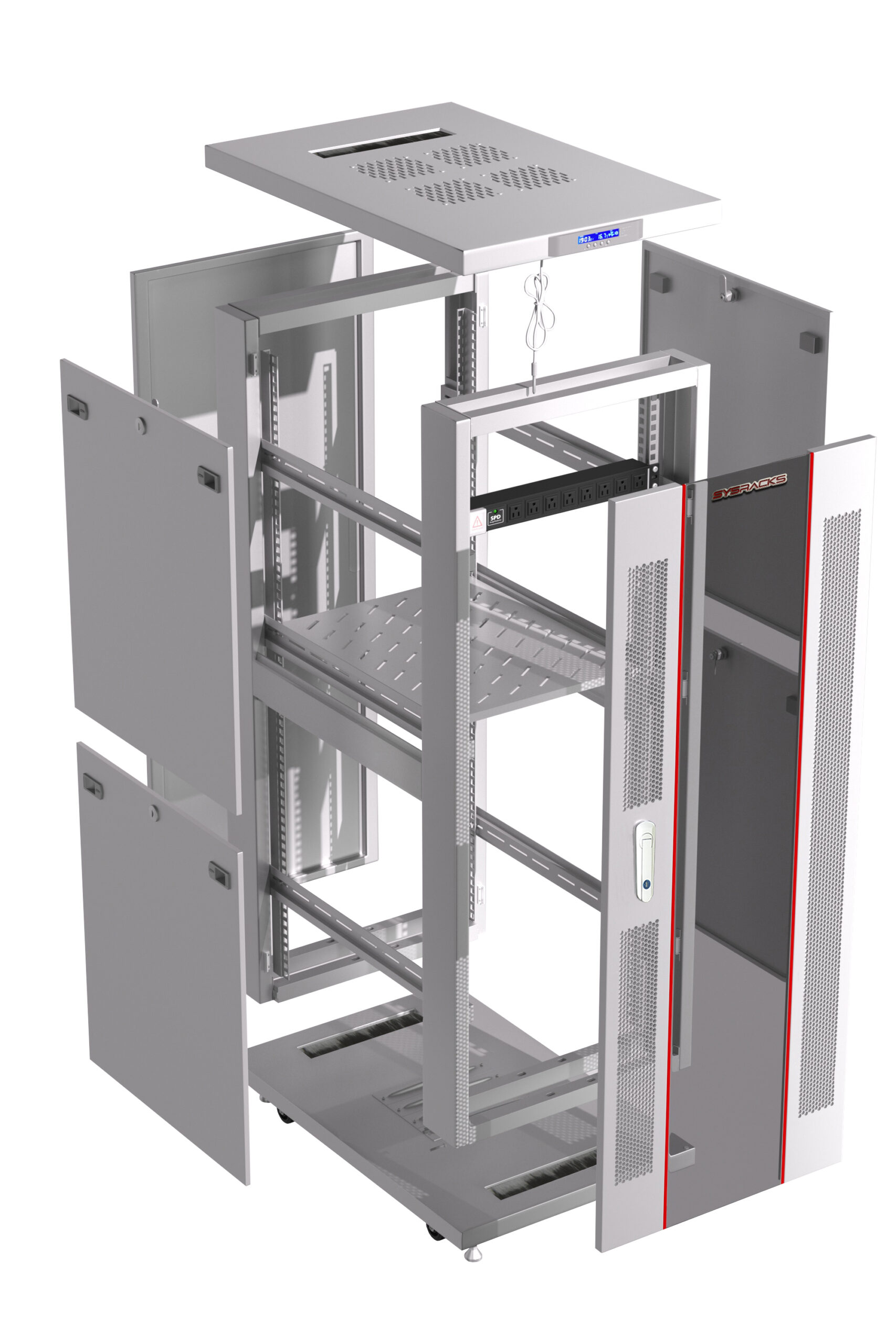 32U 35” Depth (24″x35″x66″) 19″ IT & Telecom Cabinet SYSRACKS SRF 32.6. ...