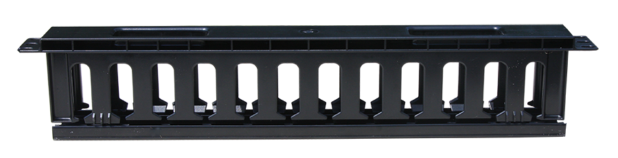 Horizontal Cable Manager 1U 19″ with Plastic Rings & Cover — Sysracks