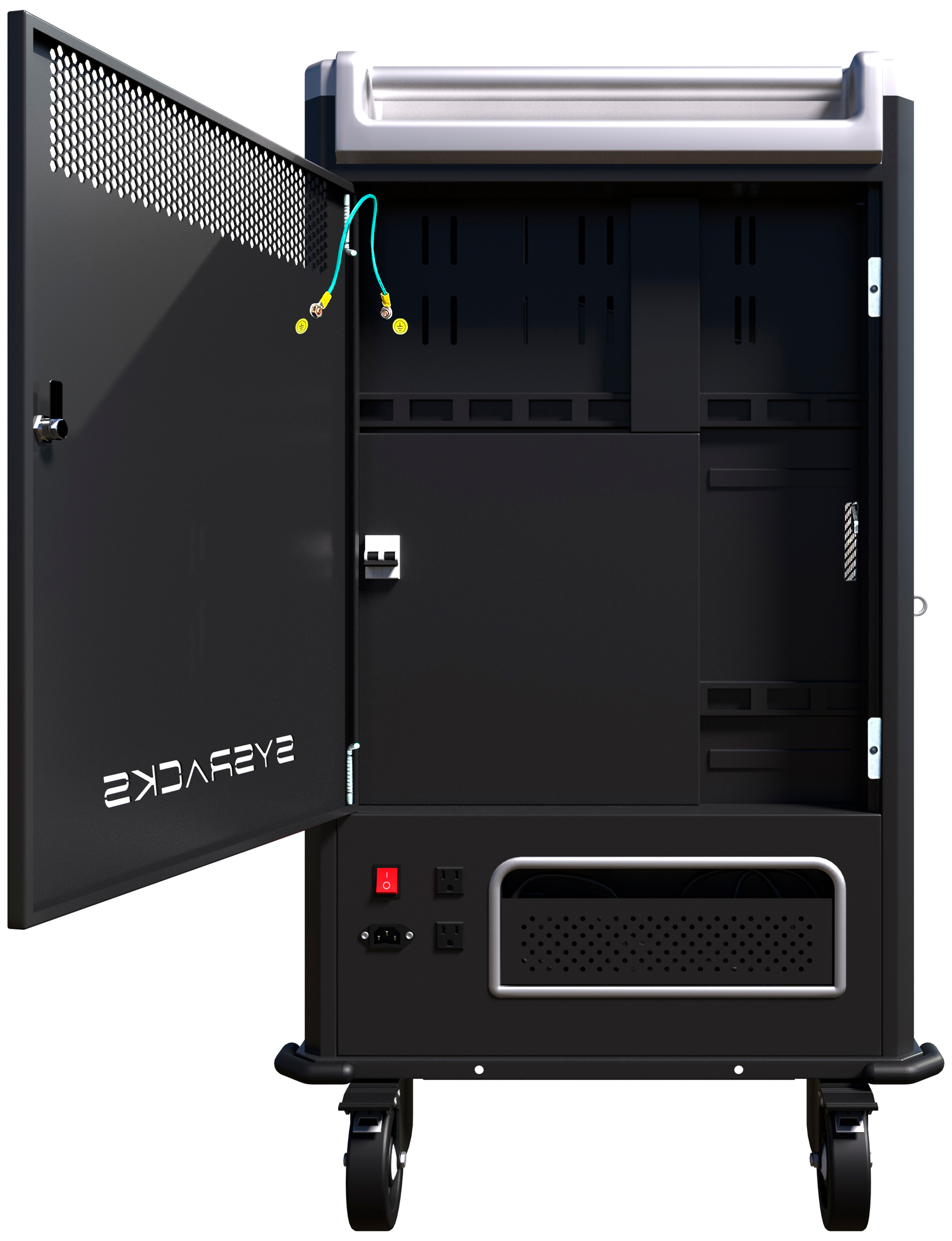 Mobile Device Charging Cabinet CCRT-36 — Charging Cart on Wheels