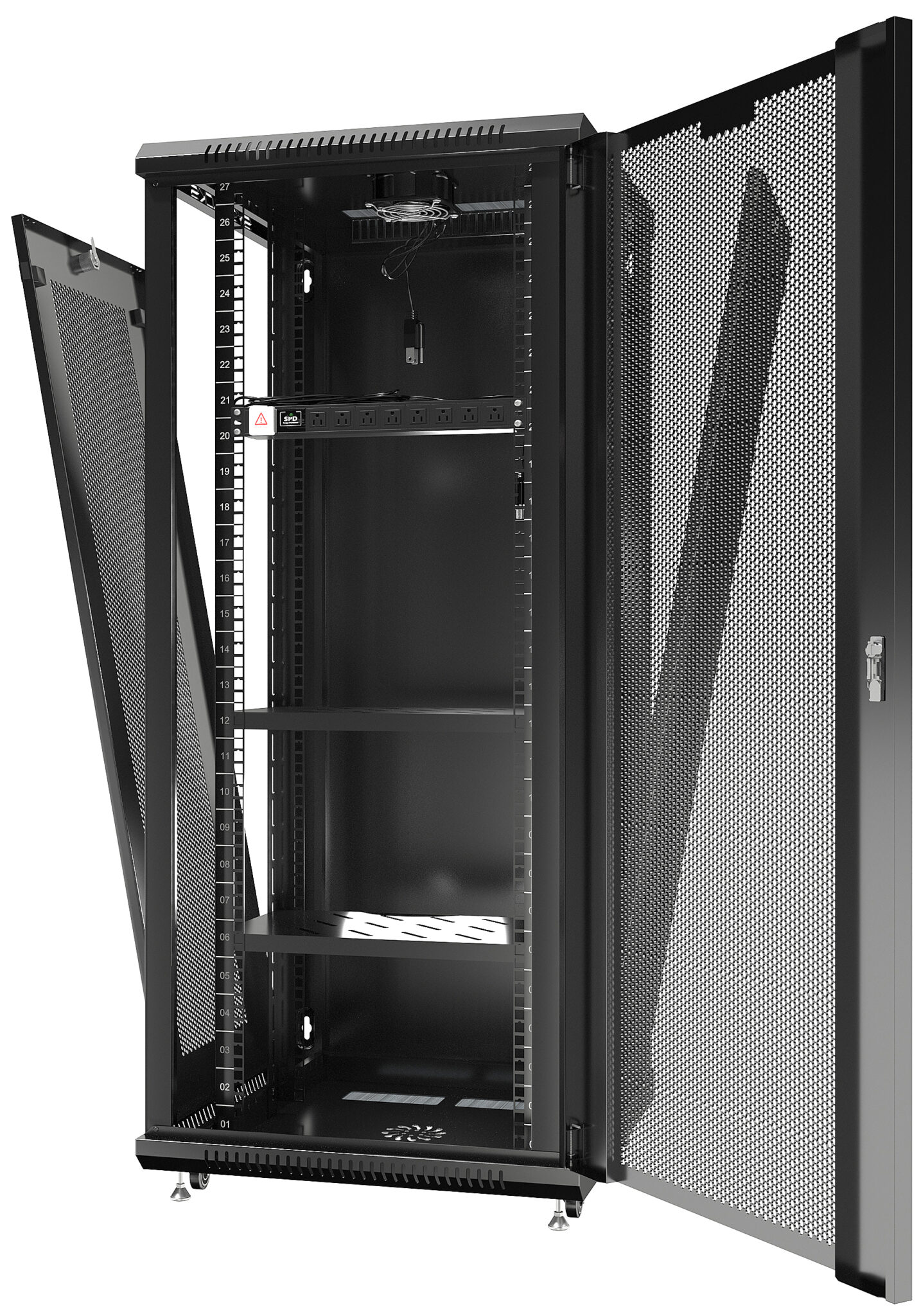 27U 24 inch rack for Wall Mount 19″ MESH Enclosure SYSRACKS SRW 27.600M ...