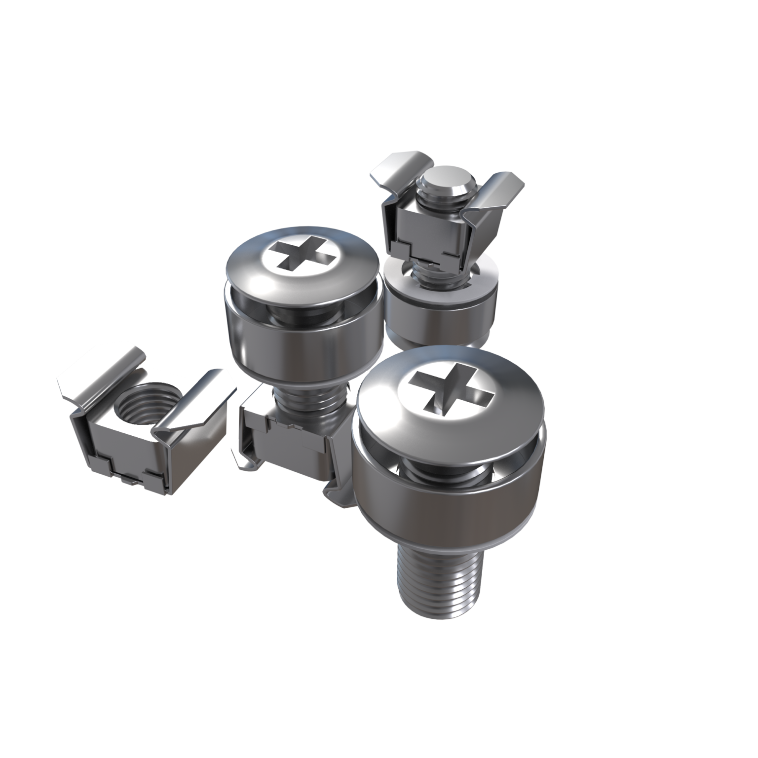 Rack Mount Cage Nuts with Screws — M6 Cage Nuts and Bolts