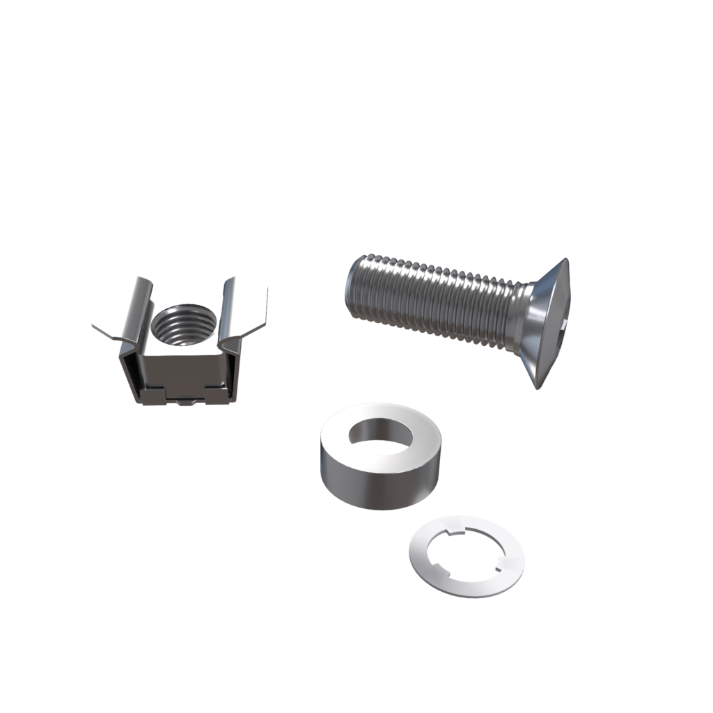 Rack Mount Cage Nuts with Screws — M6 Cage Nuts and Bolts