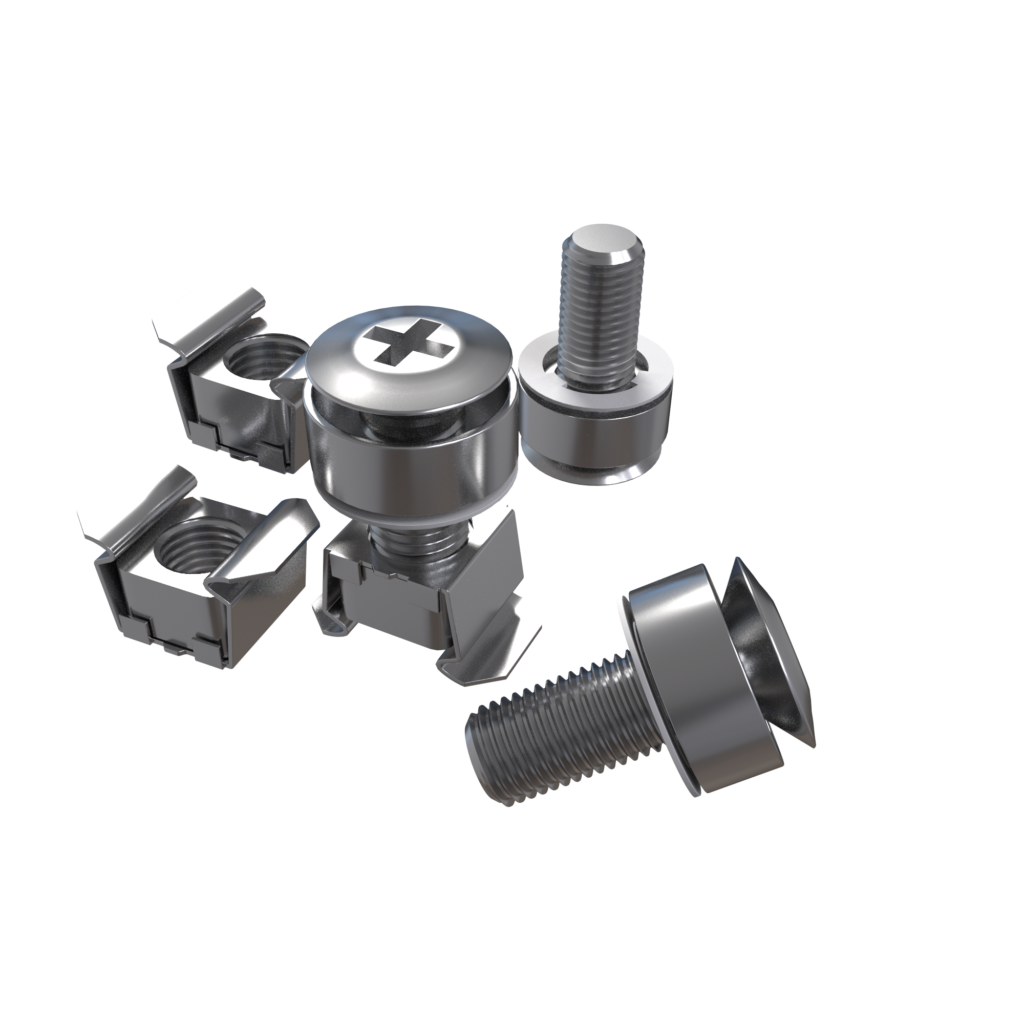 Rack Mount Cage Nuts with Screws — M6 Cage Nuts and Bolts